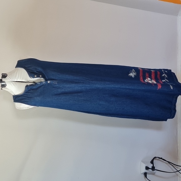 Koret | Dresses | Vintage Denim Floral Paint Dress Koret Size Petite M ...